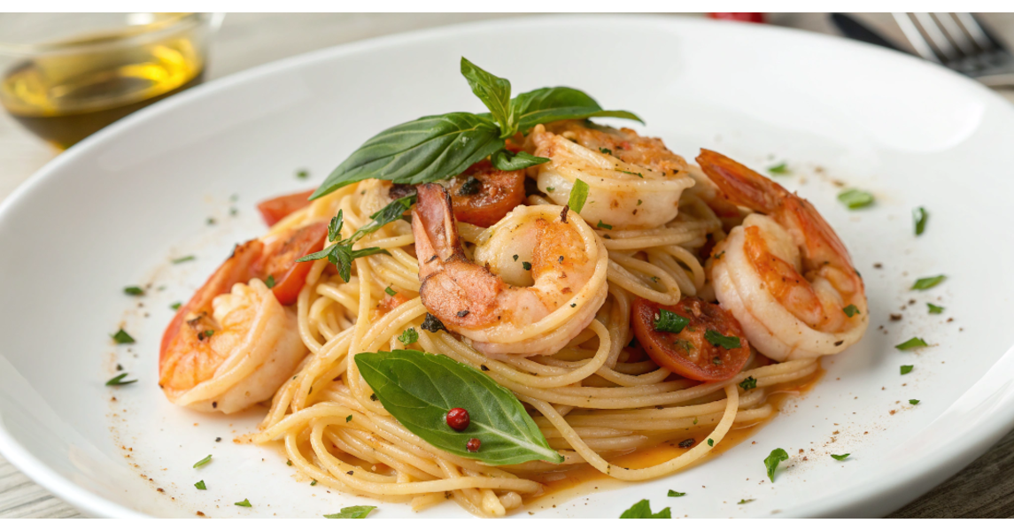 Paste cu creveti și sparanghel la multicookerul Combi 11 în 1